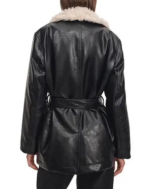 Rag & Bone Jordan Faux Leather Belted Jacket