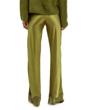 Rails Silvi Lace Hem Satin Pants
