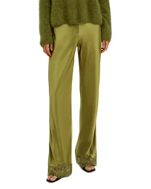 Rails Silvi Lace Hem Satin Pants