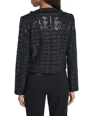 Karl Lagerfeld Sequin Embellished Tweed Jacket