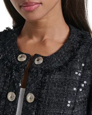 Karl Lagerfeld Sequin Embellished Tweed Jacket
