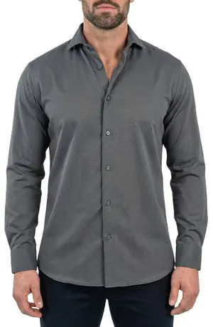 MACEOO Einstein Long Sleeve Stretch Dress Shirt - Grey