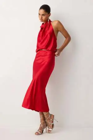 Ramy Brook Krisia Silk Slip Midi Skirt