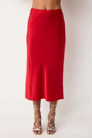 Ramy Brook Krisia Silk Slip Midi Skirt