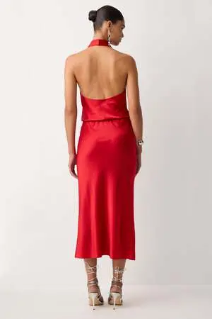 Ramy Brook Krisia Silk Slip Midi Skirt