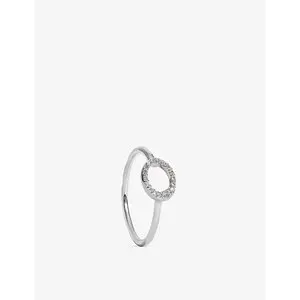 Monica Vinader Riva Pave Mini Sterling- And Lab Grown Diamond Ring - Silver