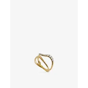 Monica Vinader Riva Pave Wrap 18ct Vermeil And Lab Grown Diamond Ring