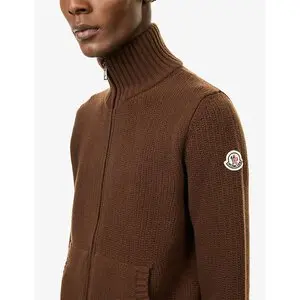 Moncler High-neck Wool And Cashmere Zip Knit Jumper
