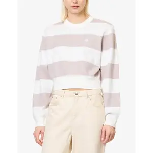 THE COUTURE CLUB Stripe Knit Crew Cotton-jersey Top