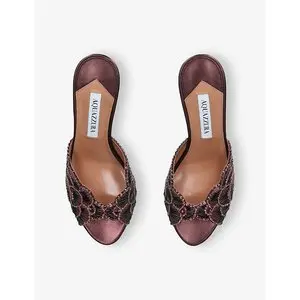 AQUAZZURA Ce Soir 75 Leather Heeled Mules