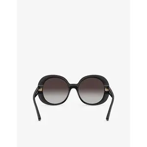 JIMMY CHOO Jc6004hu Round-frame Acetate Sunglasses - Black