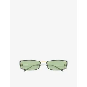 Prada Pr D67s Rectangle-frame Metal Sunglasses