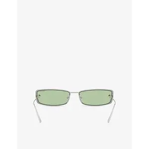 Prada Pr D67s Rectangle-frame Metal Sunglasses