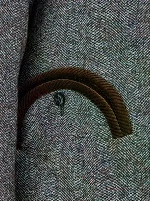 BLAZÉ MILANO Chausie Herringbone-weave Corduroy-collar Jacket