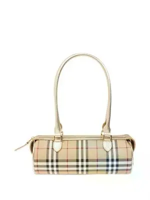 Burberry Check Leather Shoulder Bag - Neutrals
