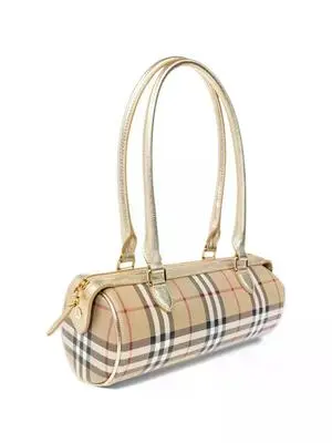 Burberry Check Leather Shoulder Bag - Neutrals