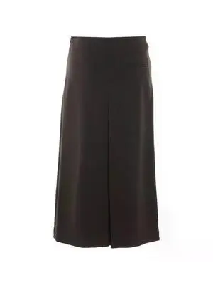 RUE DU BAC Pleated Rear-slit Midi Skirt