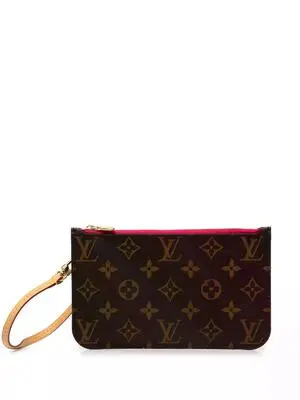 LOUIS VUITTON 2015 Monogram Neverfull Mm Pouch - Brown