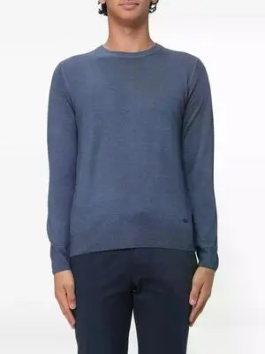 BROOKSFIELD Crew-neck Wool Sweater - Blue