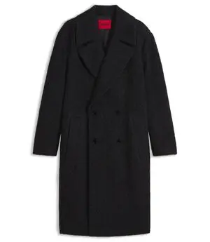 Hugo Textured Alpaca-blend Virgin Wool Coat - Black
