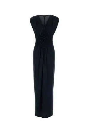 Giorgio Armani Navy Knit Mini Dress For - Blue