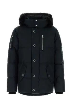 Moose Knuckles Midnight Cotton-blend Down Jacket With Recycled Nylon Lining - Blue