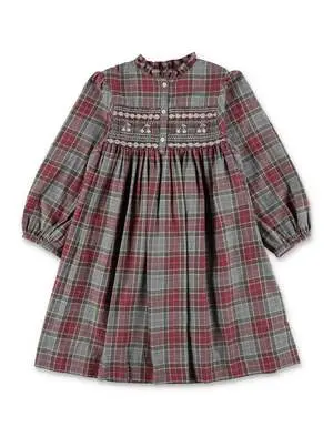 Bonpoint Plaid Smocked Dress - Ca Multicolore