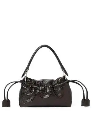 Fendi Baguette' Shoulder Bag With Ff Plate On The Front And Adjustable And Removable Strap In Leather For - Black
