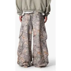 Mnml Rave Double Cargo Pants - Grass Camo