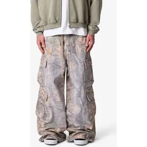Mnml Rave Double Cargo Pants - Grass Camo