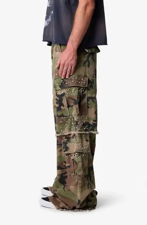 Mnml Pearled Rave Wide Leg Cargo Pants