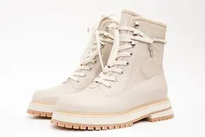 VINCI LEATHER SHOES The Arata Leather Lace-up Ankle Boot With A Side Zipper