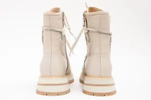VINCI LEATHER SHOES The Arata Leather Lace-up Ankle Boot With A Side Zipper