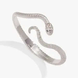ALEX AND ANI Snake Bypass Cuff - Silver