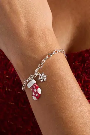 ALEX AND ANI Holiday Stocking Chain Bracelet