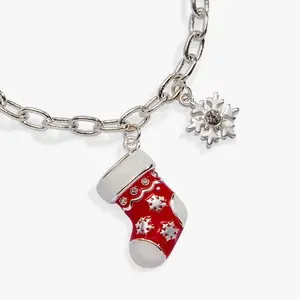 ALEX AND ANI Holiday Stocking Chain Bracelet