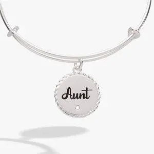 ALEX AND ANI Aunt 'a Trusting Guide Forever My Side' Charm Bangle - Silver