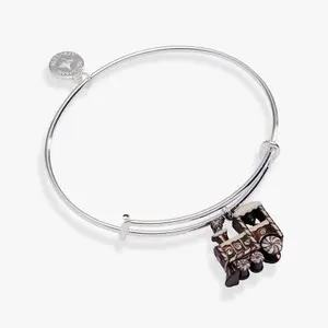ALEX AND ANI Gingerbread Train Charm Bangle - Silver