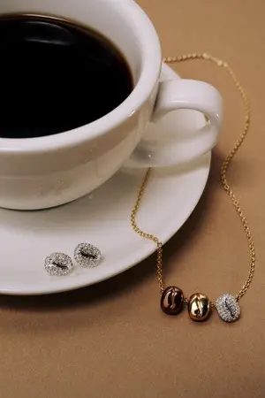 ALEX AND ANI Coffee Bean Pave Crystal Stud Earrings