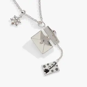 ALEX AND ANI Letter To Santa Locket Necklace - Silver
