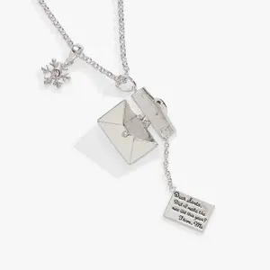 ALEX AND ANI Letter To Santa Locket Necklace - Silver