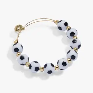 ALEX AND ANI Soccer Oversized Beaded Bangle - Gold