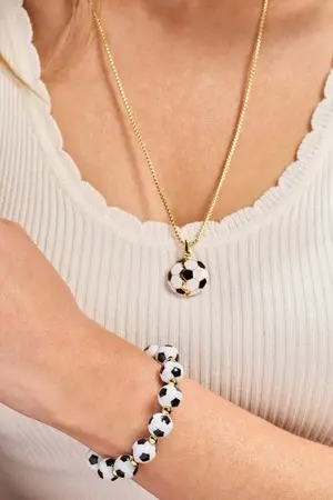 ALEX AND ANI Soccer Oversized Beaded Bangle