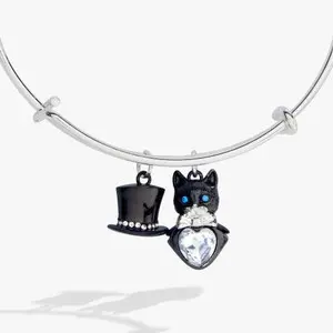 ALEX AND ANI Tuxedo Cat Charm Bangle