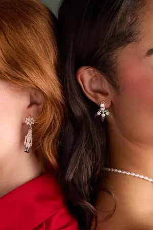 ALEX AND ANI Christmas Muted Light Bulb Jacket Earrings