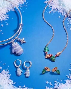 ALEX AND ANI Holly Jolly Inline Necklace
