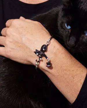 ALEX AND ANI Tuxedo Cat Tension Bangle