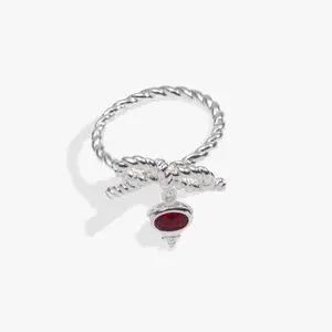 ALEX AND ANI Ornament Charm Shakey Ring - Silver