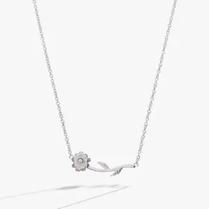 ALEX AND ANI Daisy Inline Necklace - Silver