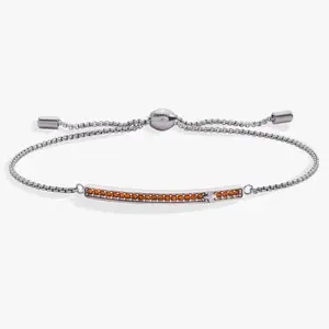 ALEX AND ANI November Everyday Birthstone Pave Bolo Bracelet - Silver